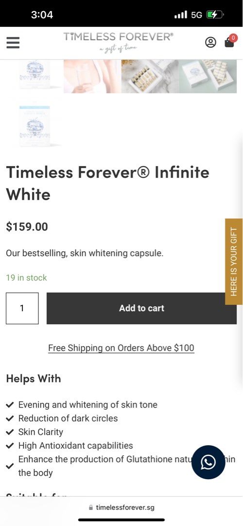 Timeless Forever Infinite White (Crystal Tomato), Beauty & Personal ...