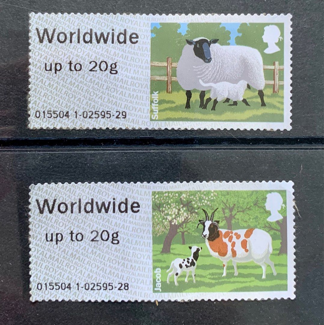 UK machine stamp farm animal designs 2 values, Hobbies & Toys ...