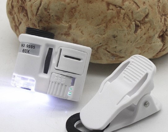 Universal 60X Microscope Micro Zoom Camera Lens with Clip and LED Light ...