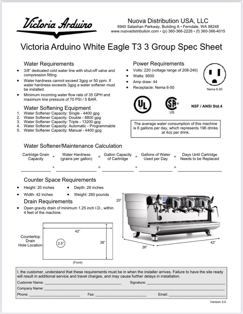 USED Victoria Arduino White Eagle T3 Matt Black - 3 group head, TV ...
