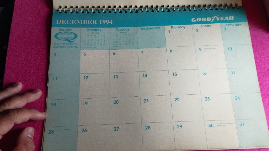 VINTAGE 1994 PERSONAL PLANNER CALENDAR, Hobbies & Toys, Collectibles ...