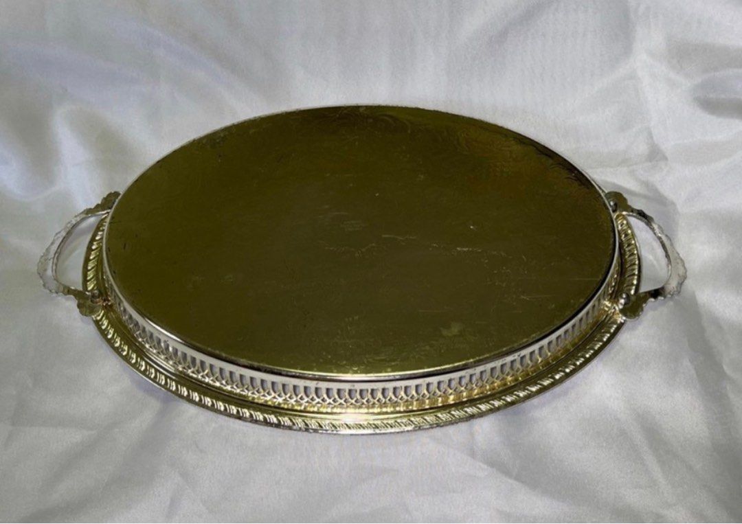 Vintage GRENADIER SILVER PLATED SHINY SERVING TRAY -Made in England ...