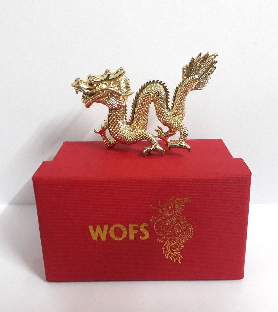 WOF Gold Plated/Bejeweled Fung Shui Dragon, Hobbies & Toys ...