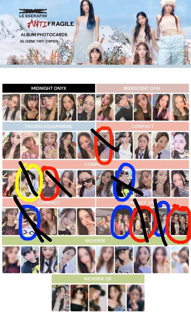 wtt lesserafim le sserafim antifragile pc chaewon yunjin kazuha eunchae sakura, Hobbies & Toys ...