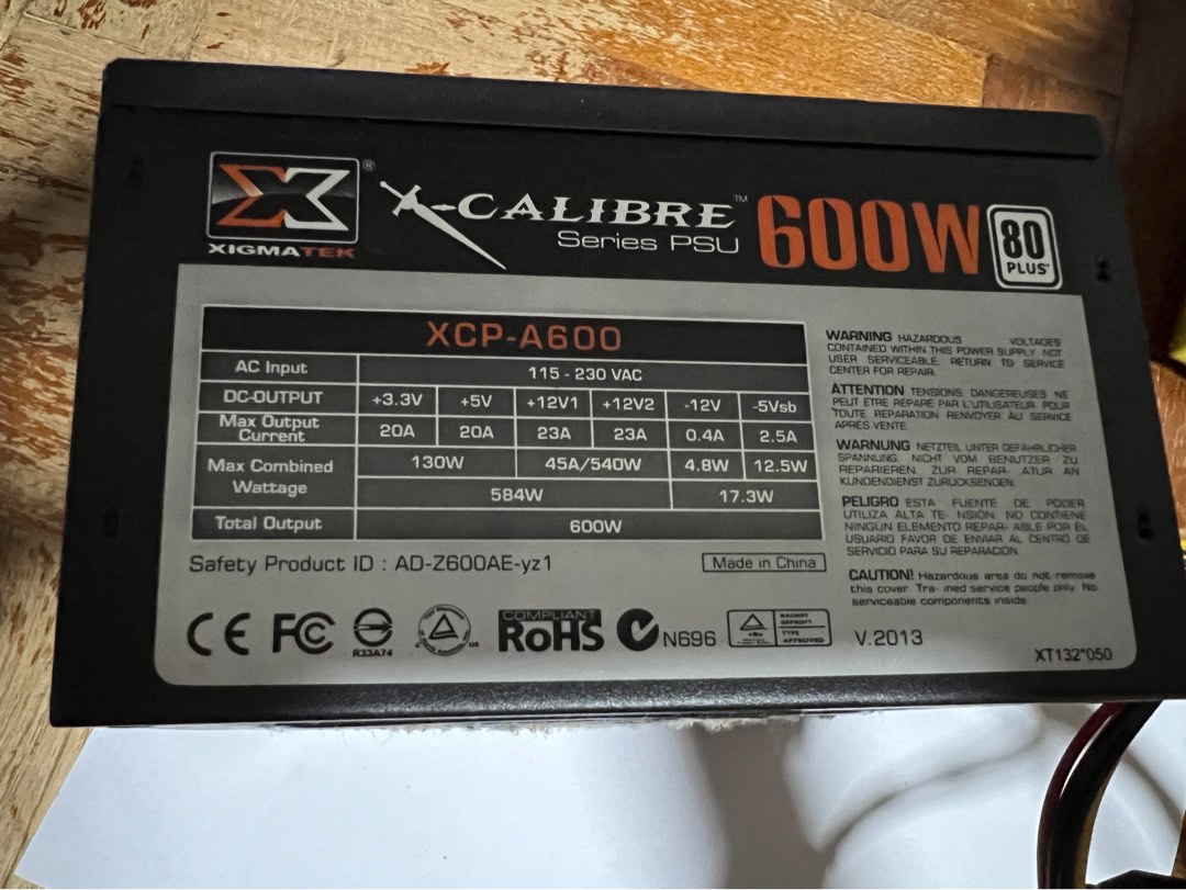 Xigmatek X-calibre 600W PSU, Computers & Tech, Parts & Accessories, Computer Parts on Carousell