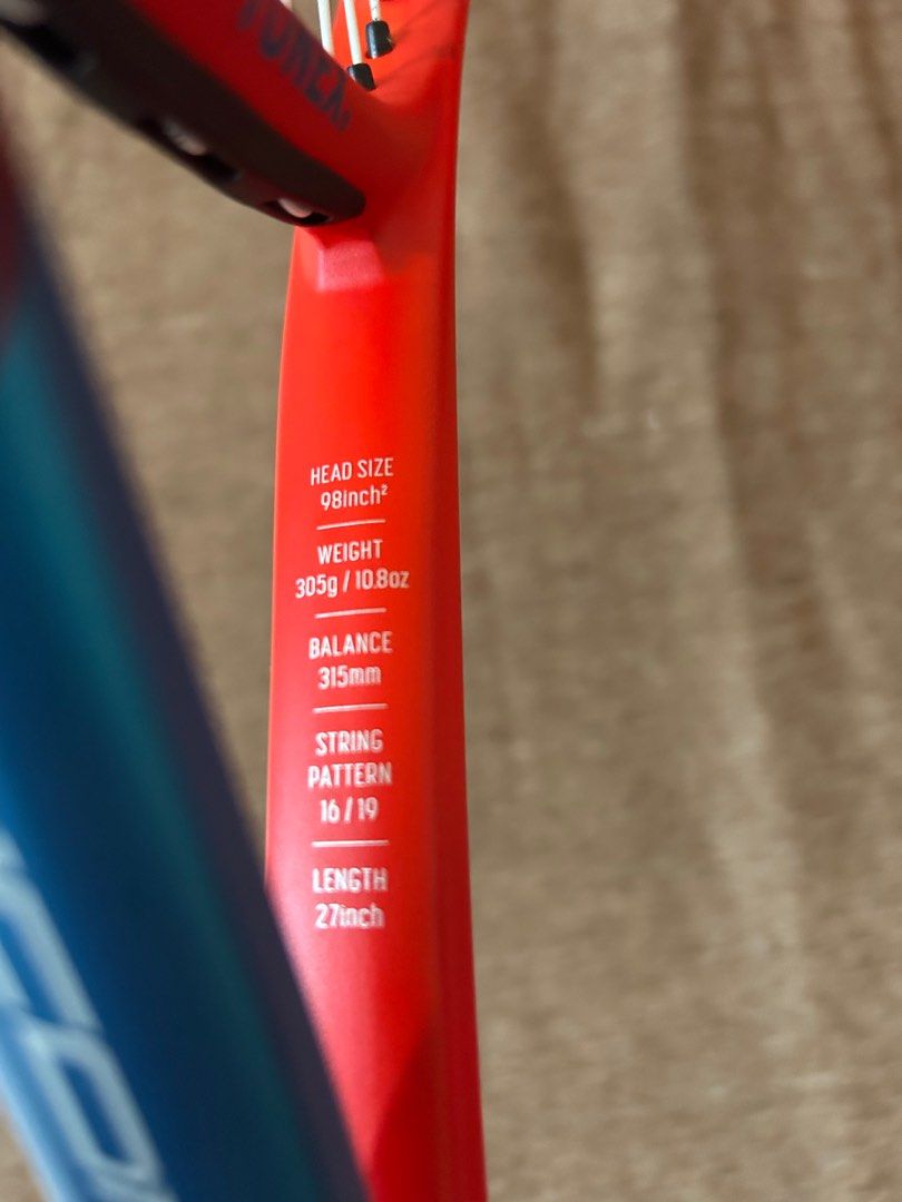 Yonex Vcore 98 2021 tennis racquet, Sports Equipment, Sports & Games ...