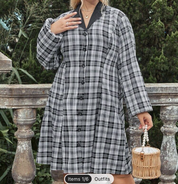 0XL Shein Plaid Smart Casual Dress on Carousell
