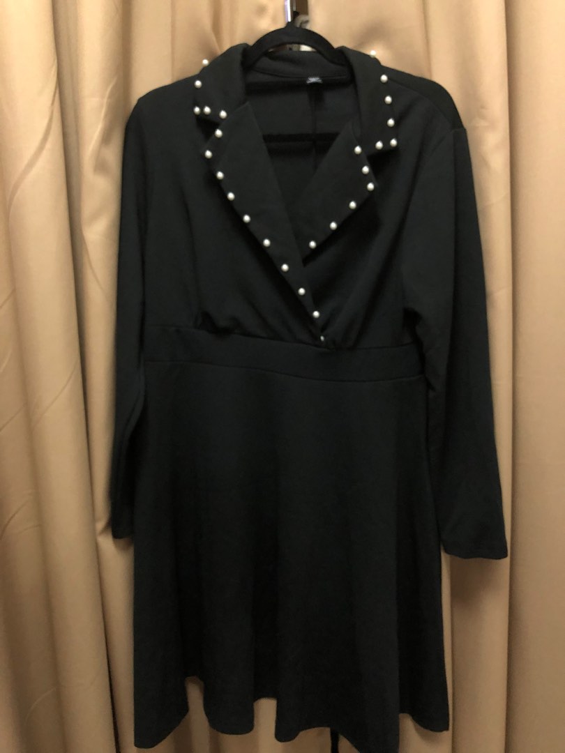 0XL Shein Smart Casual Black Dress, Women's Fashion, Dresses & Sets ...