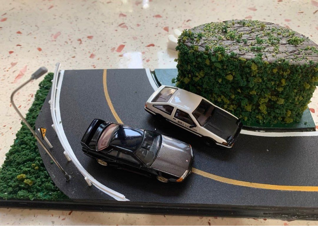 1/64 Initial D Mount Akina Drifting Diorama Display with acrylic case ...