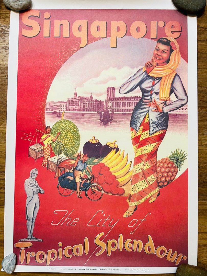 1955 Singapore Poster by Raffles Hotel Collection, Hobbies & Toys ...