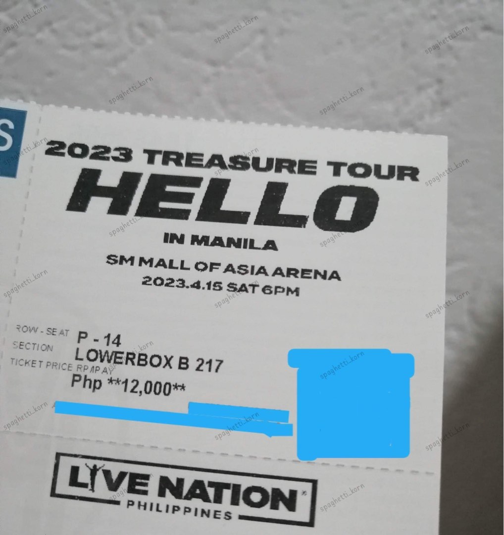 2023 TREASURE TOUR HELLO IN MANILA TICKET DAY 2, Tickets & Vouchers ...