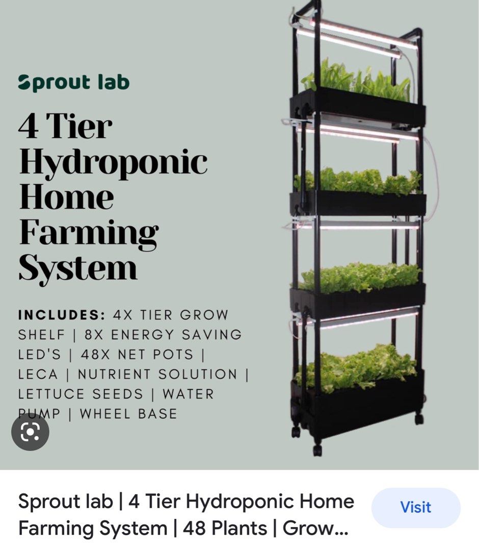 4 tier hydroponics home farming system, Furniture & Home Living ...