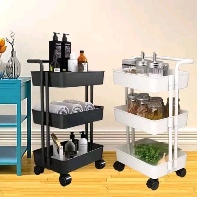 NEW 3-Tier Trolley Cart with Wheels and Handle (A) // without Handle (B ...