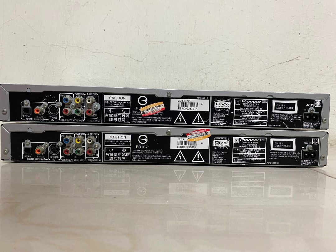 日本先鋒 PIONEER DV 383 DVD/CD撥放器 光纖/同軸/色差 輸出 有原廠遙控器~標價為一台, 耳機及錄音音訊設備, 音樂播放裝置 MP3及CD 播放器在旋轉拍賣
