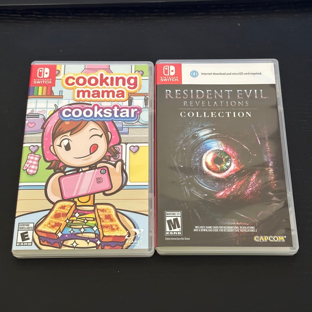 二手 Switch game Cooking Mama Resident evil revelations collection, 電子遊戲 ...