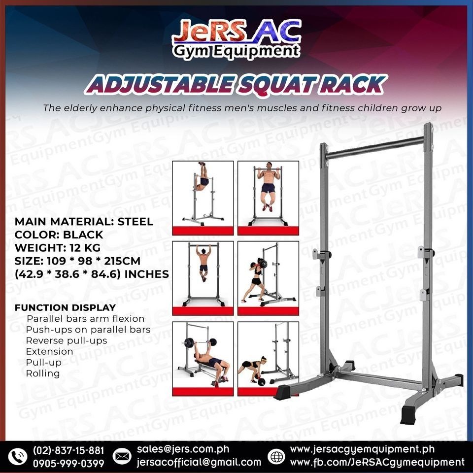 Adjustable Squat Rack with Pull Up Bar, Sports Equipment, Exercise ...