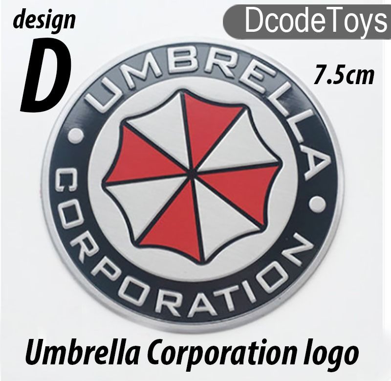 Aluminum 3D Emblem Umbrella Resident Evil Sticker RE Logo Car Auto ...