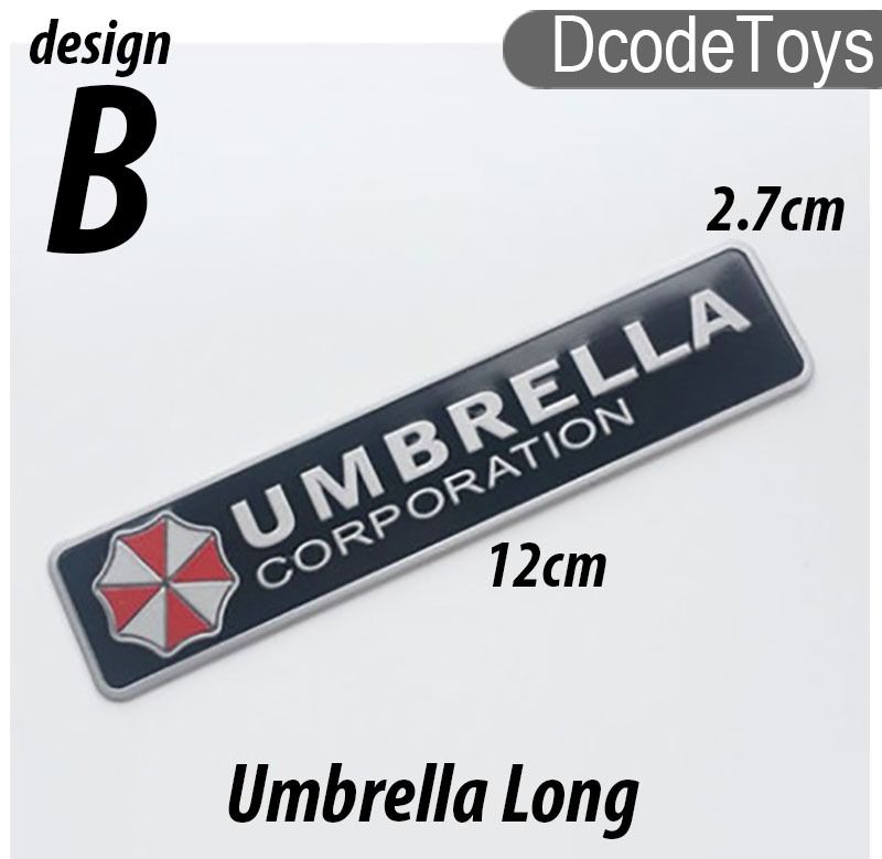 Aluminum 3D Emblem Umbrella Resident Evil Sticker RE Logo Car Auto ...