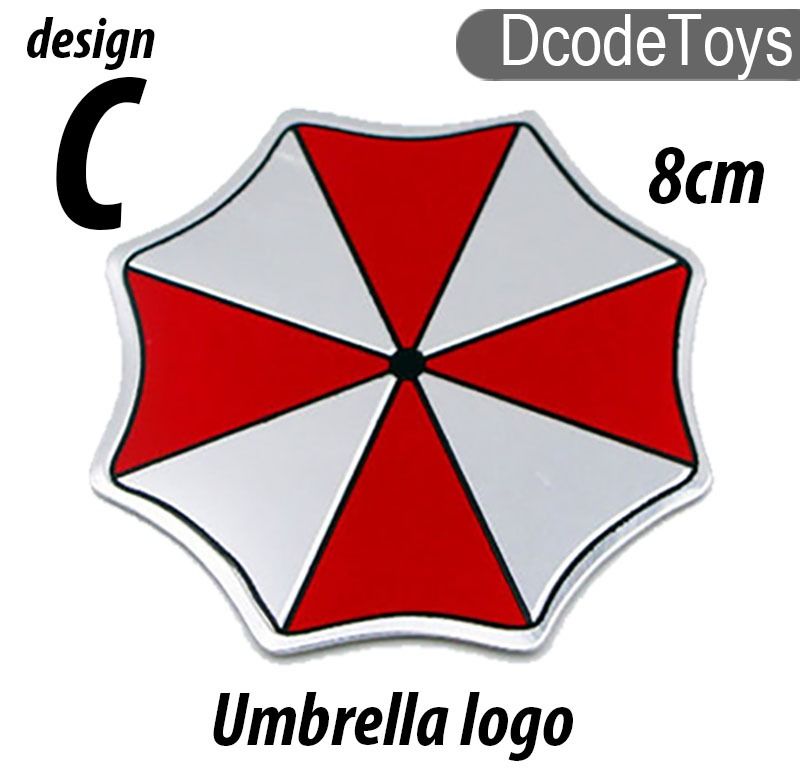Aluminum 3D Emblem Umbrella Resident Evil Sticker RE Logo Car Auto ...