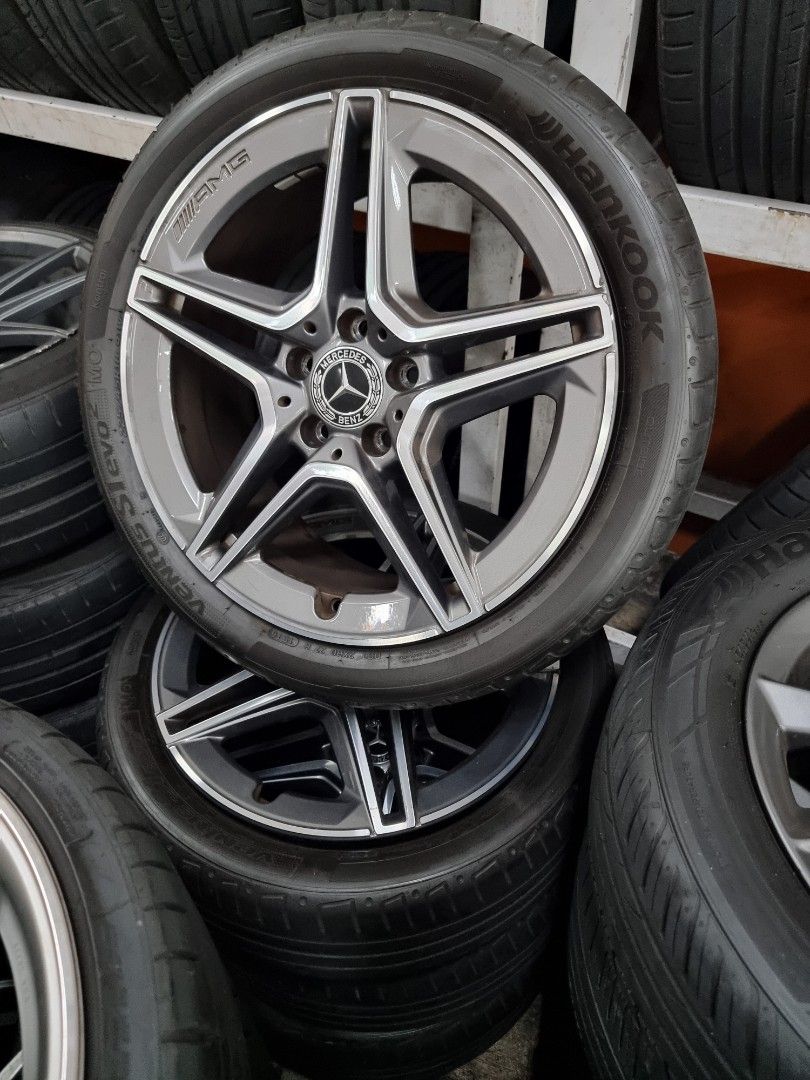 AMG Original rims and tyres, Car Accessories, Tyres & Rims on Carousell