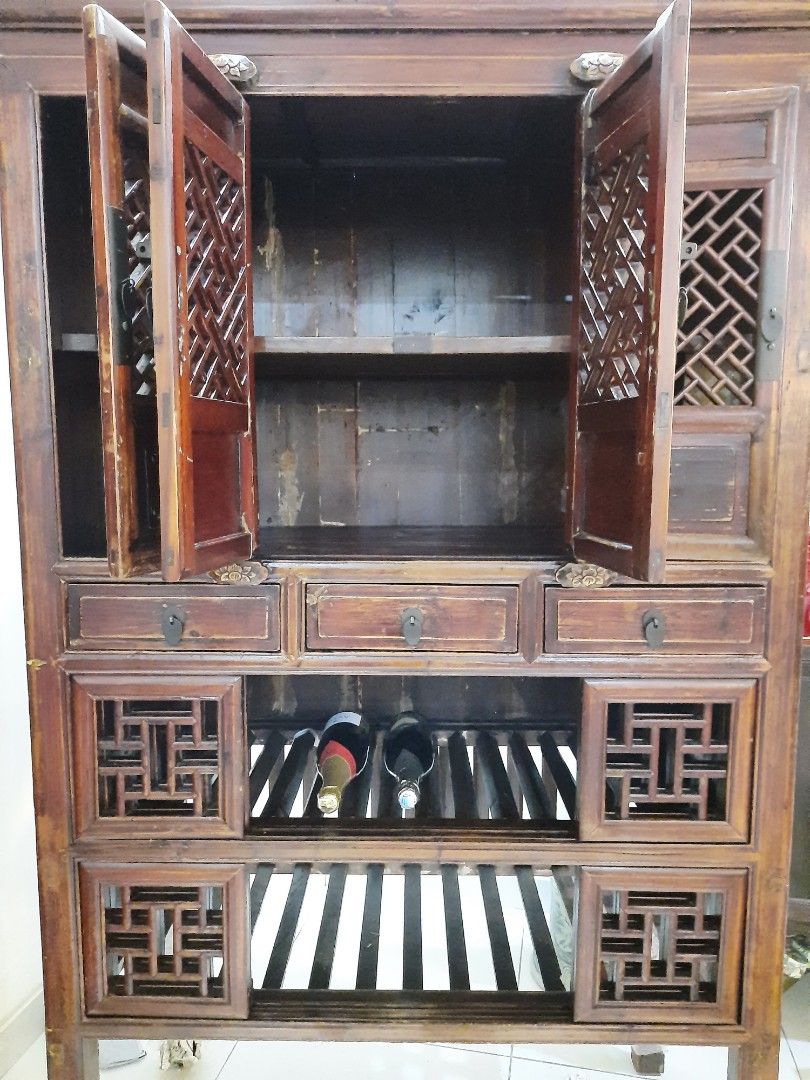 Antique chinese kitchen cabinet, Furniture & Home Living, Home Decor ...