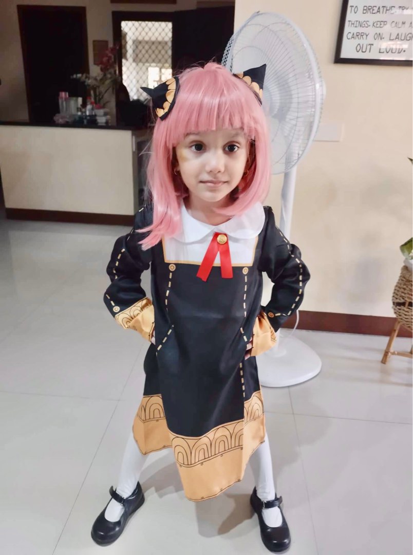 Anya Forger Costume ( Dress and wig) no clip, Babies & Kids, Babies ...