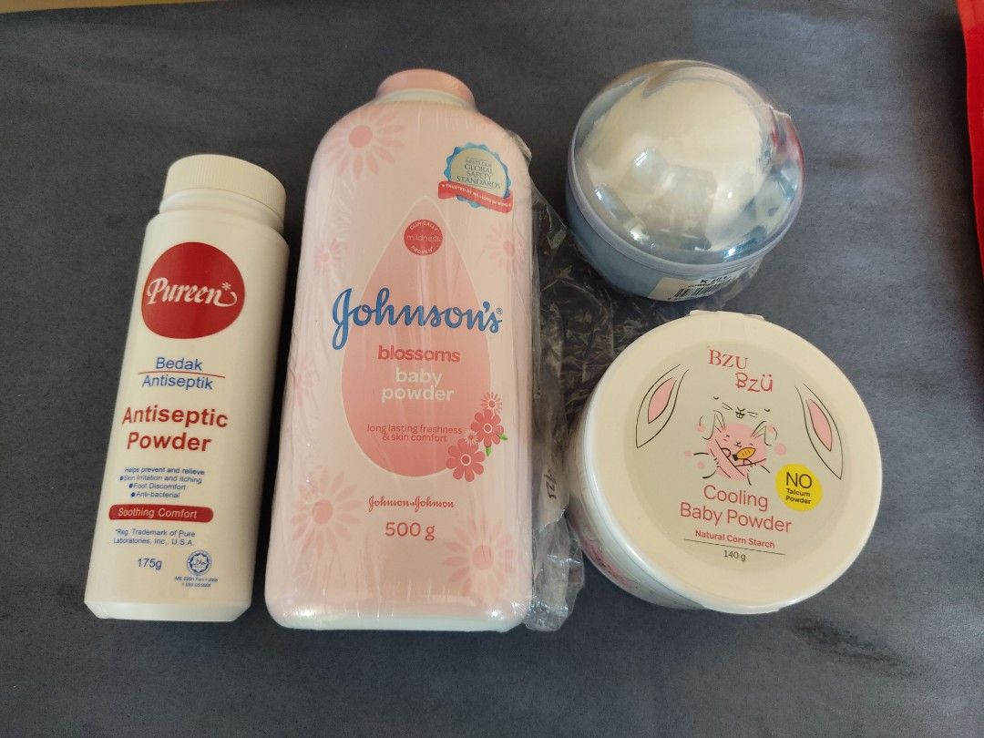 Baby Powder - Pureen Antiseptic Powder, Bzu Bzu cooling powder, Johnson ...