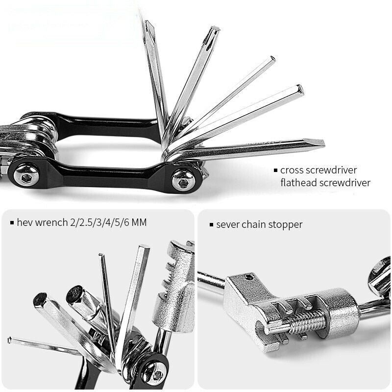 Bicycle Tools Repairing Set Multi Function 11 In 1 Bike Repair Kit ...