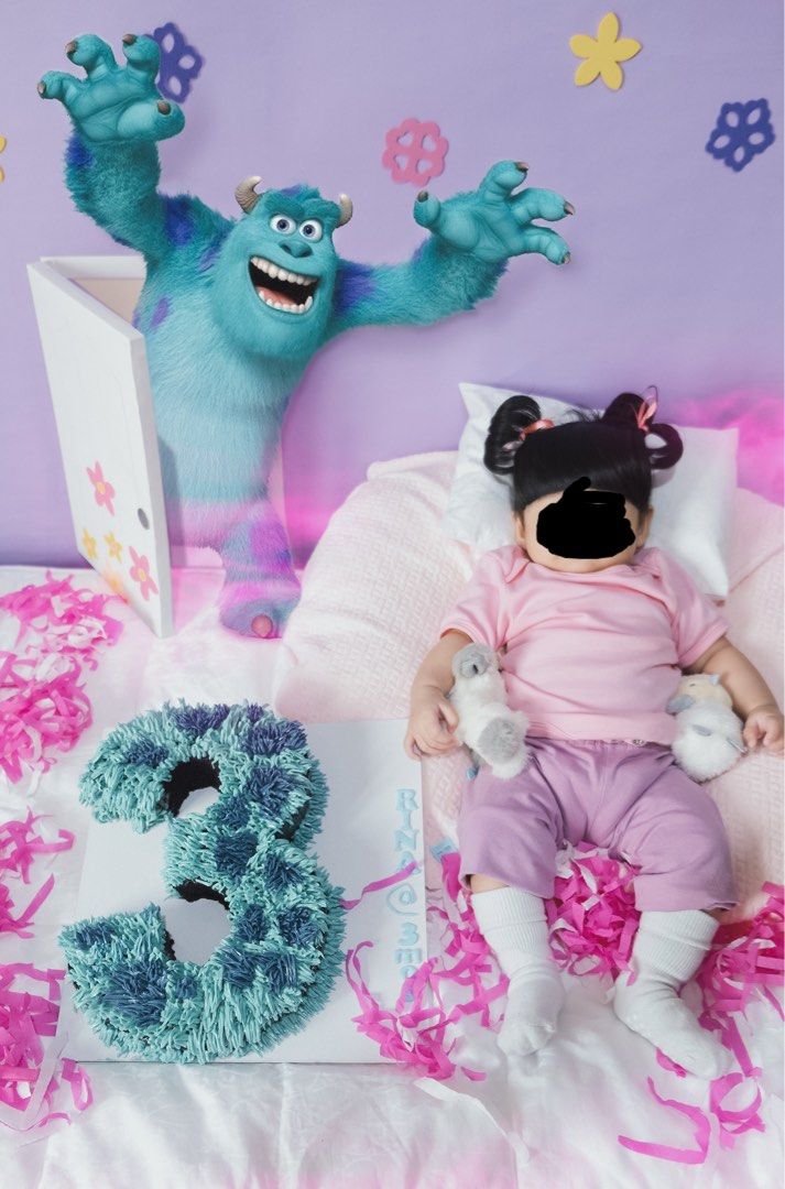 Boo Baby Costume Set Monsters Inc Monthly Milestone, Babies & Kids ...