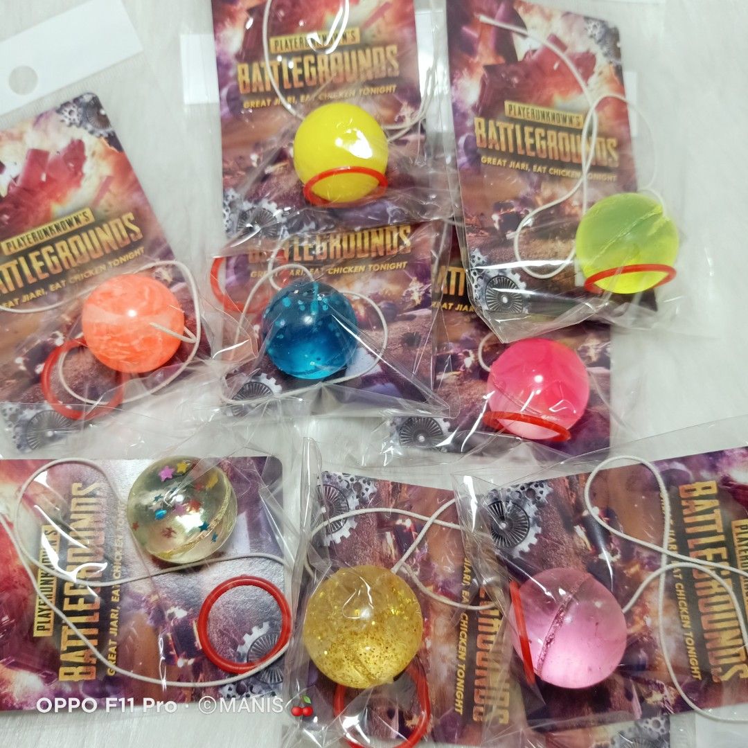 Bounce Bouncing Elastic Rubber Jumping Ball Yo-yo Colorful with Ring ...