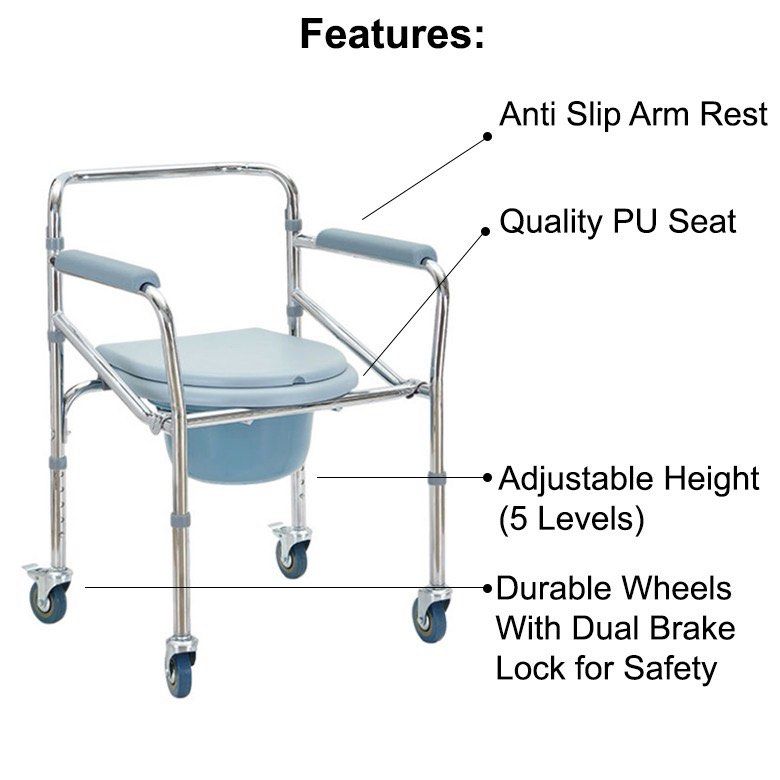 ALL NEW! FOLDABLE Commode Mobile wheelchair. Stockist , Health & Nutrition, Assistive ...