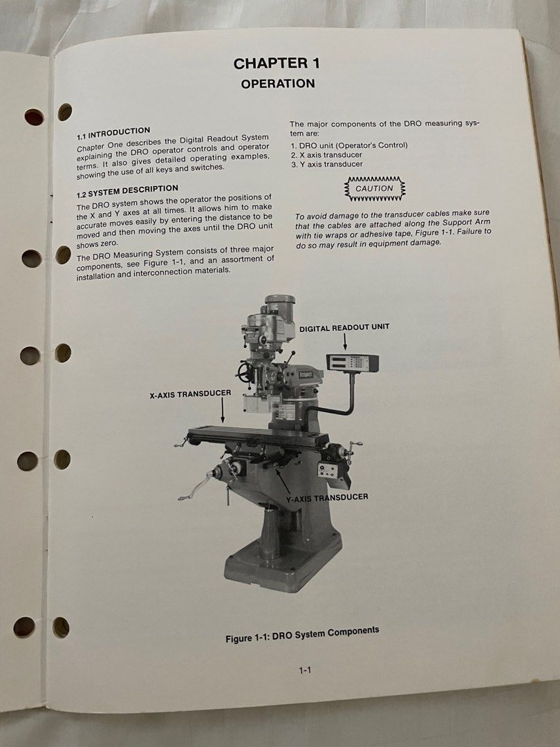 Bridgeport Digital Readout operating and maintenance manual, Hobbies ...