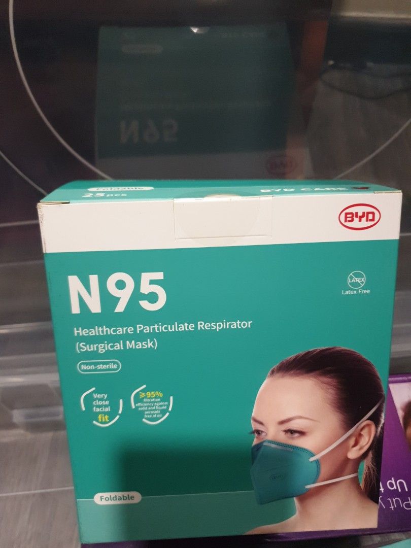 BYD N95 surgical Mask 2 boxes, Health & Nutrition, Face Masks & Face ...