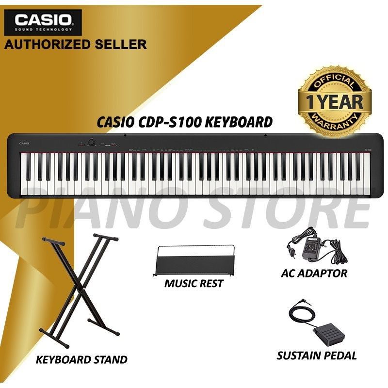 Casio CDP-S100 88-keys Contemporary Digital Piano CDPS100 (Black) Piano ...