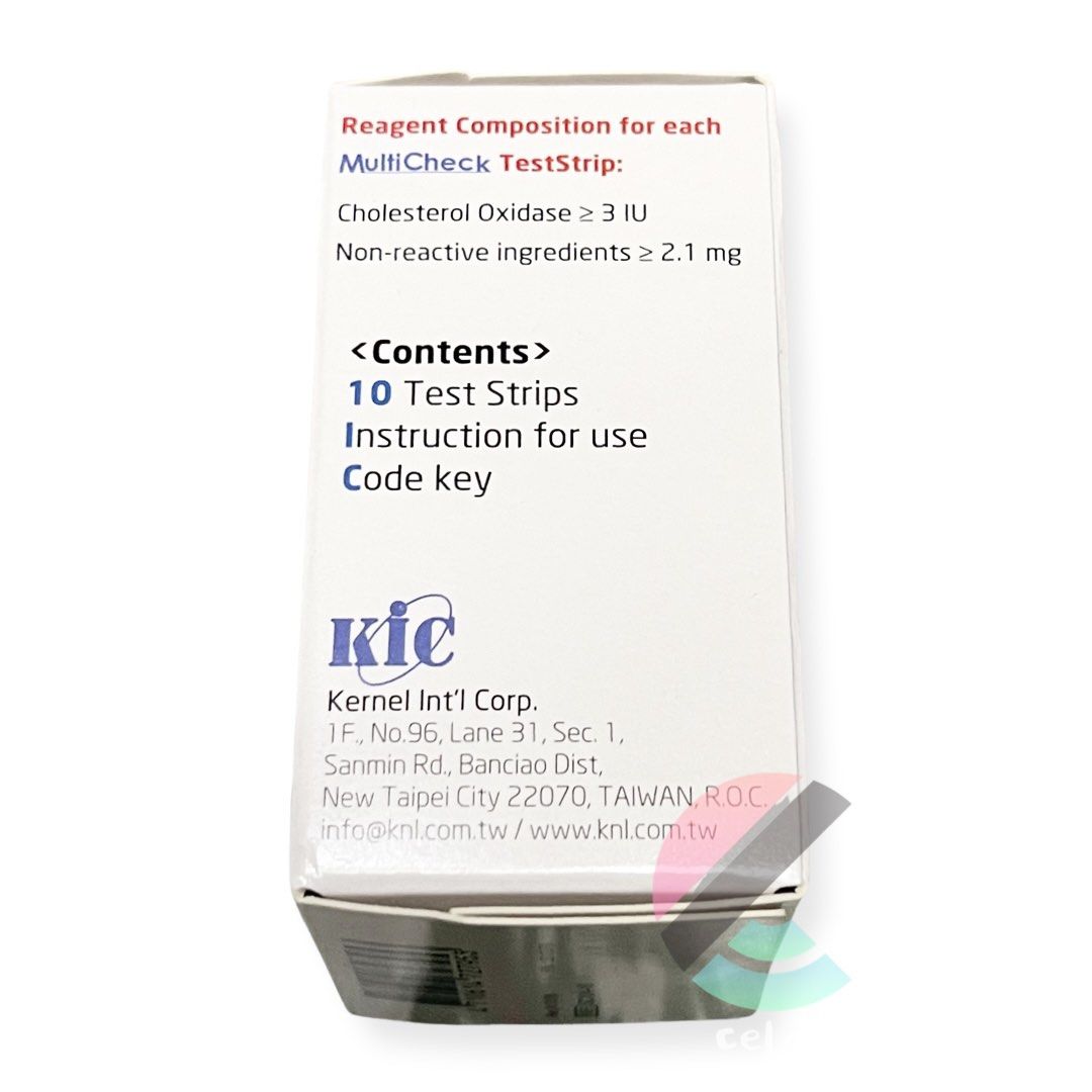 Cholesterol Test Strips For Kernel Multi Check 3 In 1 Device 10's ...