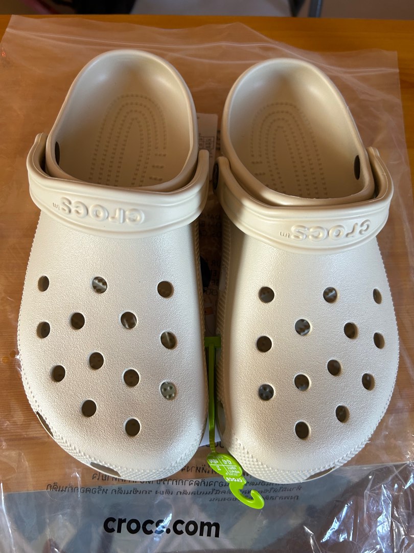 Crocs Classic Bone, Women's Fashion, Footwear, Flats & Sandals on Carousell