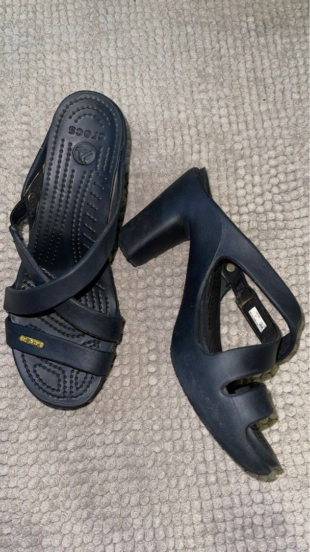 Crocs Heels Black, Men's Fashion, Footwear, Flipflops and Slides on ...