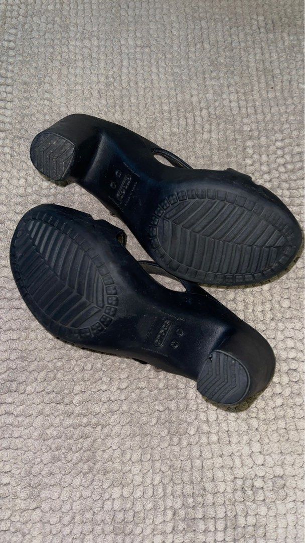 Crocs Heels Black, Men's Fashion, Footwear, Flipflops and Slides on ...