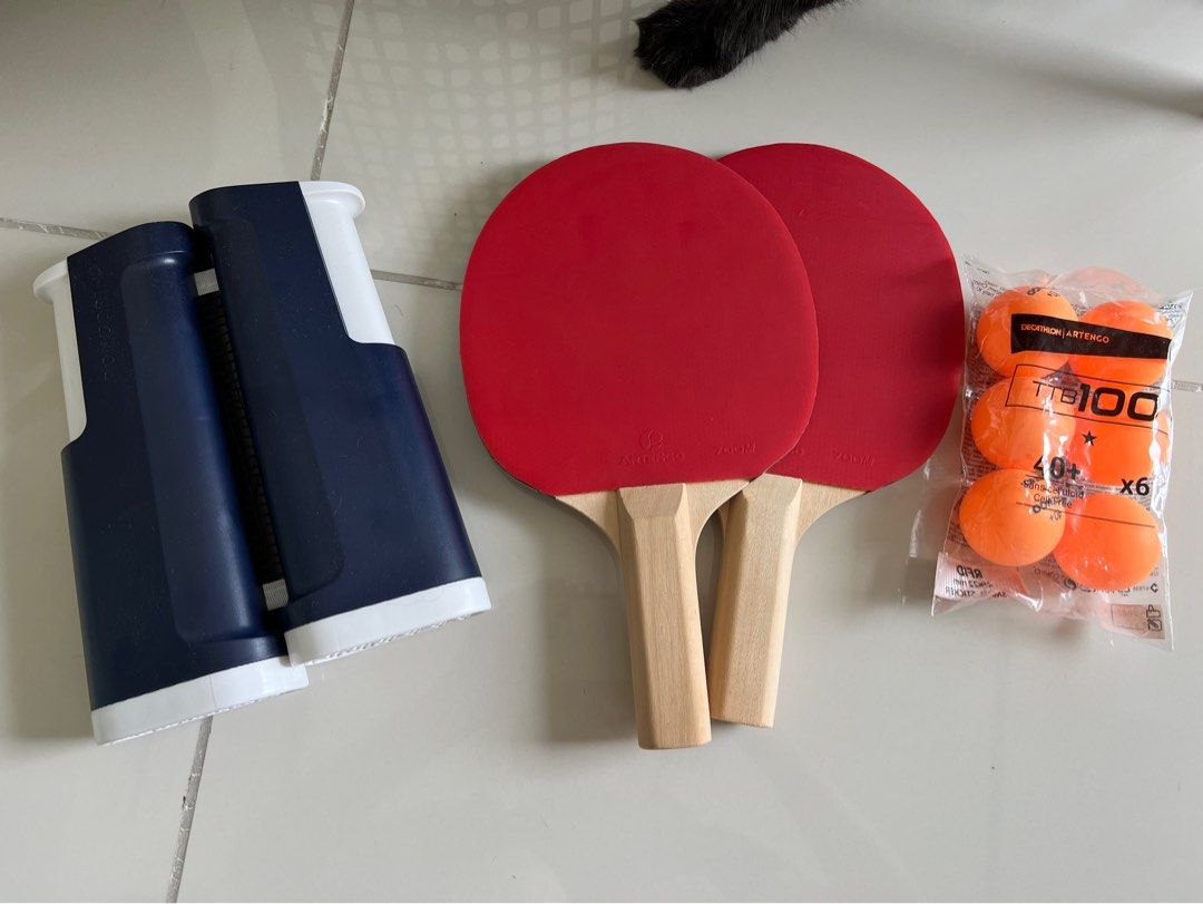 Decathlon ping pong bat, ball and table net, Sports Equipment, Sports ... Decathlon ping pong bat, ball and table net, Sports Equipment, Sports ...