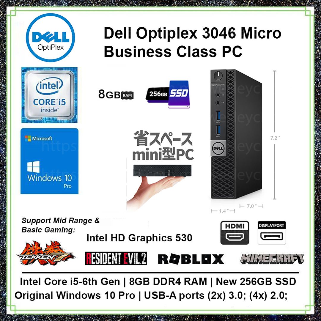 Dell Optiplex 3046 Micro PC Desktop | Intel Core i5-6th Gen | Gaming ...
