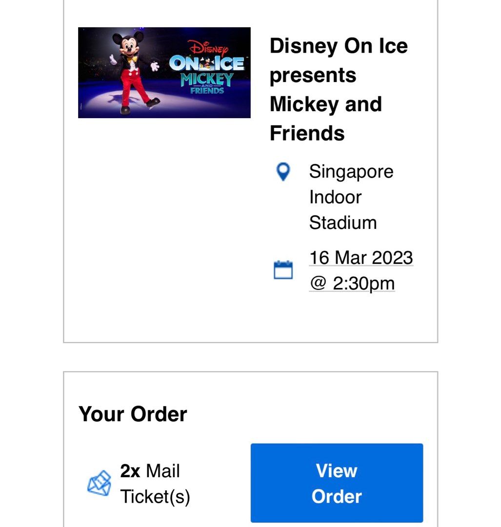 Disney on Ice tickets, Tickets & Vouchers, Event Tickets on Carousell