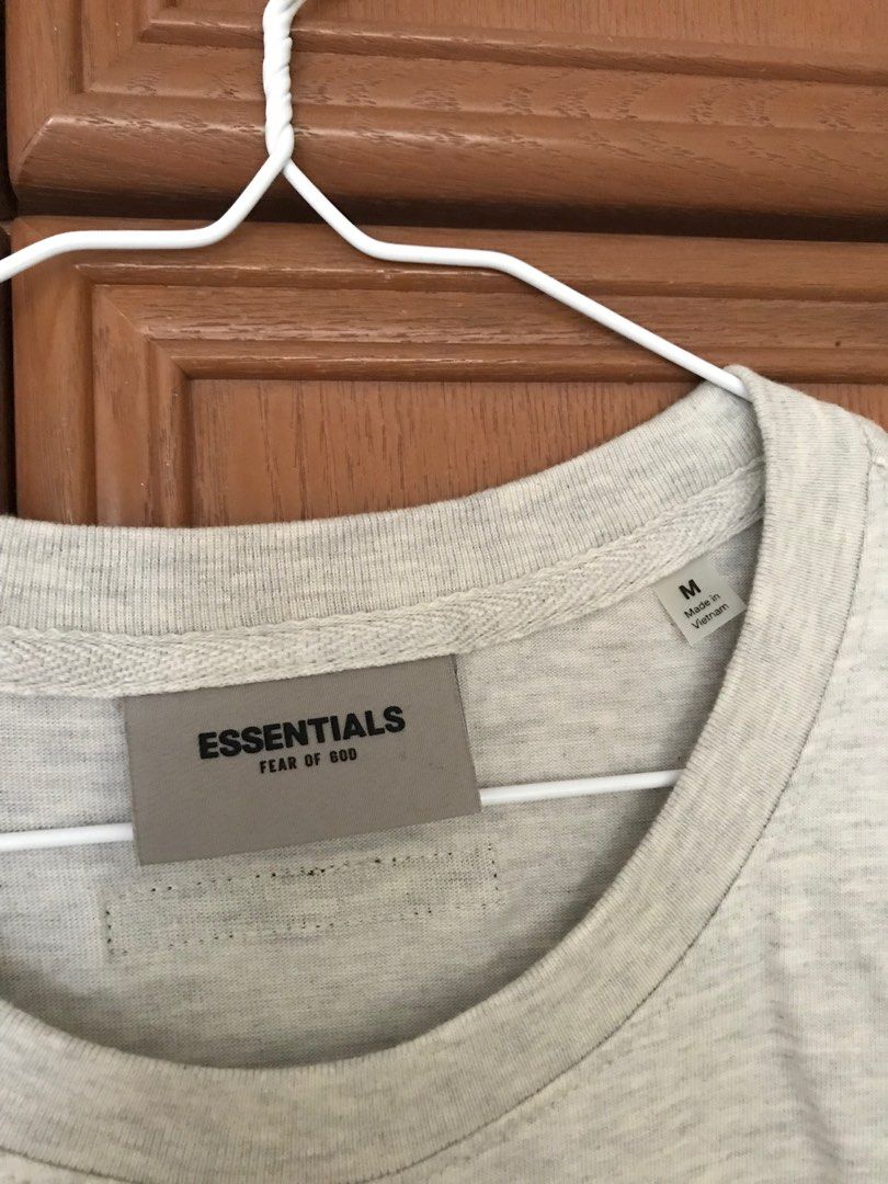 Essentials Fear Of God light oatmeal tee, Men's Fashion, Tops & Sets ...