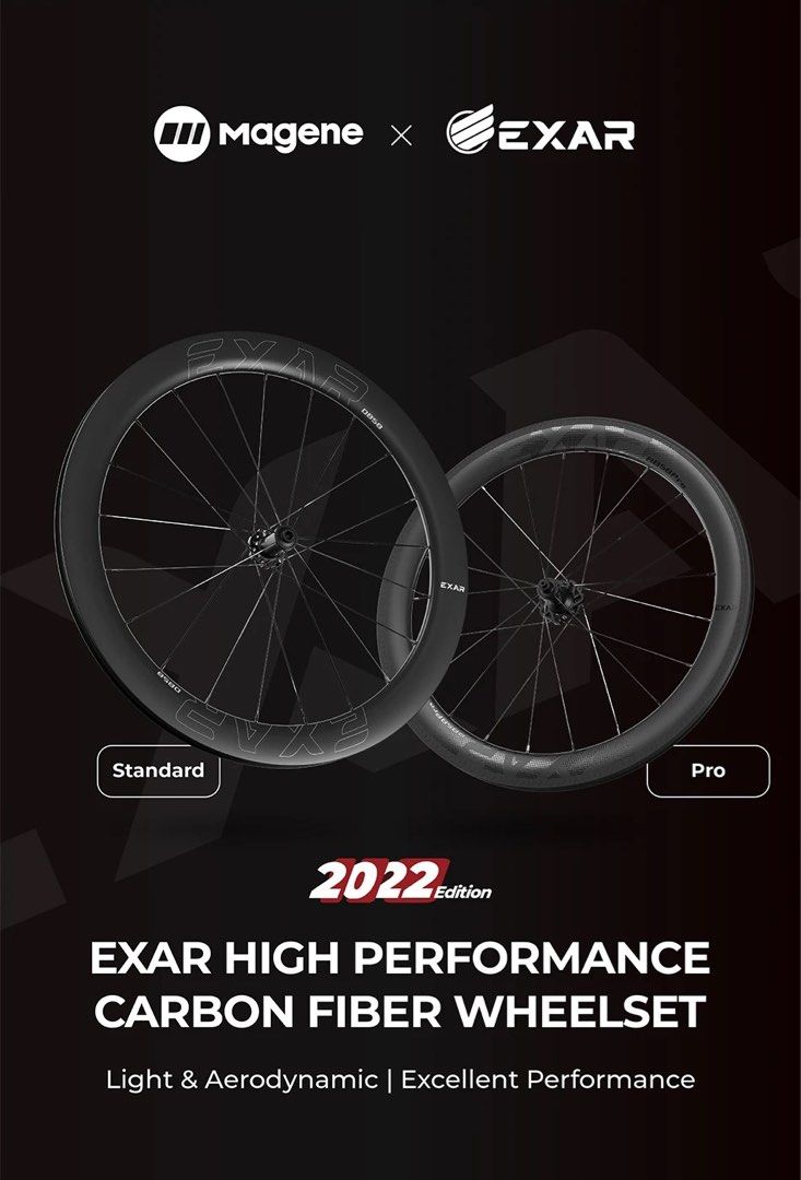 Magene EXAR Carbon Fiber Wheelset Pro / Standard 2022 UCI Certified ...