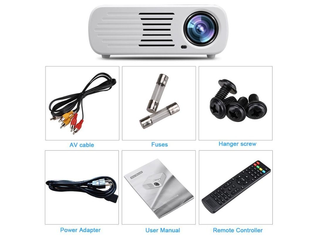 Excelvan EHD11 Mini LED Multimedia Home Theater Projector 1080P HDMI AV ...