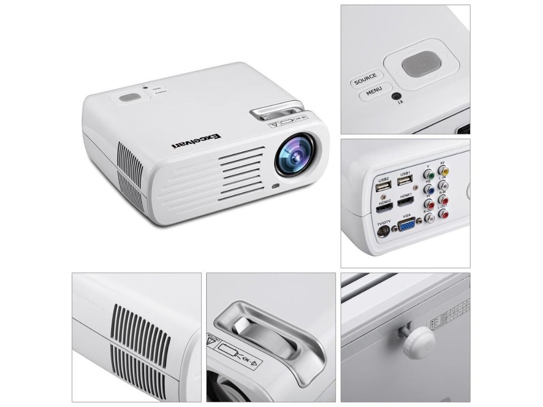 Excelvan EHD11 Mini LED Multimedia Home Theater Projector 1080P HDMI AV ...