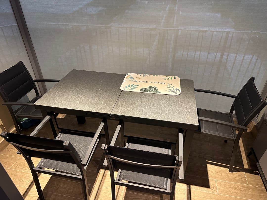 Extendable 1.4m to 1.8m Boulevard Outdoor Dining Set, Furniture & Home ...