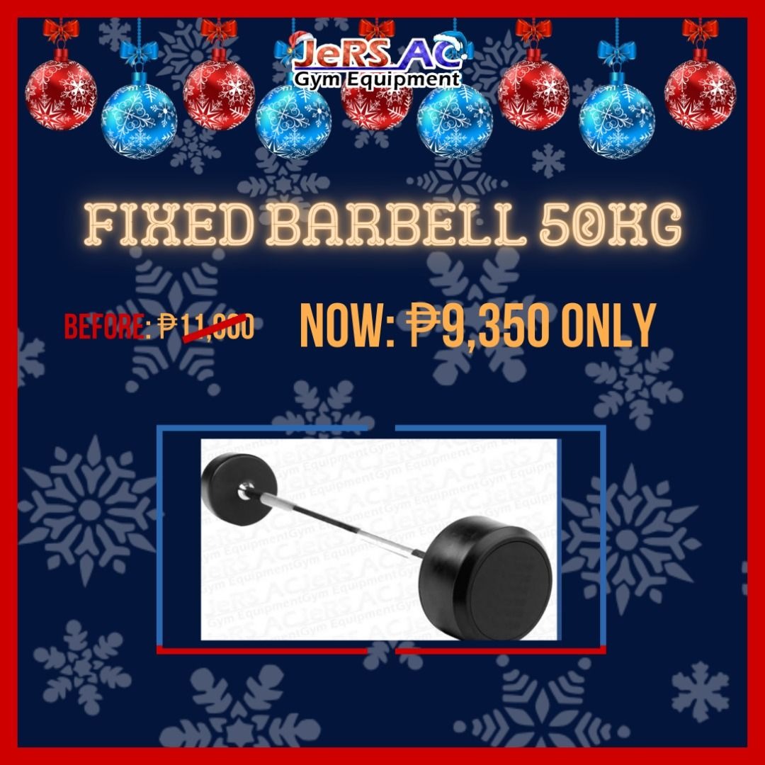 Fixed Barbell 50KG, Sports Equipment, Exercise & Fitness, Cardio ...