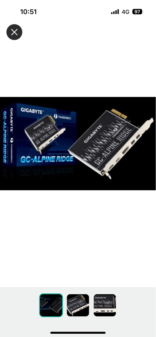 Gigabyte GC ALPINE RIDGE (Thunderbolt 3 PCle Expansion Card), Computers ...