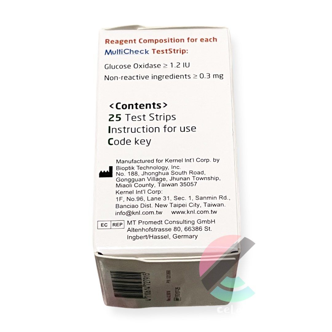 Glucose Test Strips For Kernel Multi Check Meter 25's, Health ...