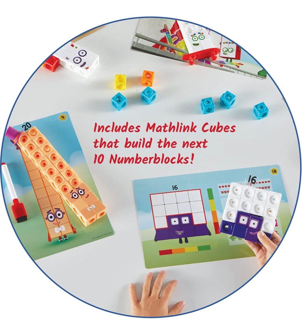 hand2mind Numberblocks MathLink Cubes 11-20 Activity Set, 30 Numberblocks Activities Linked to ...
